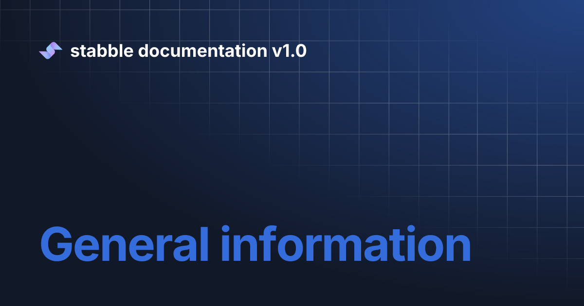 General information | stabble documentation v1.0