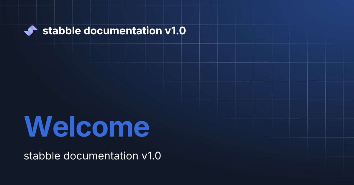 Welcome | stabble documentation v1.0